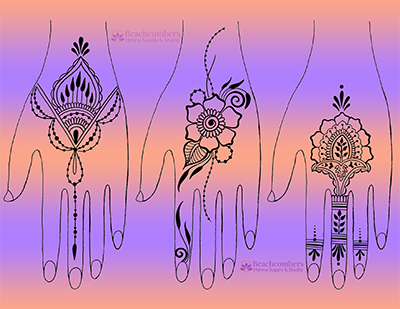 July’s Free Classic Henna Designs – Beachcombers Henna Supply
