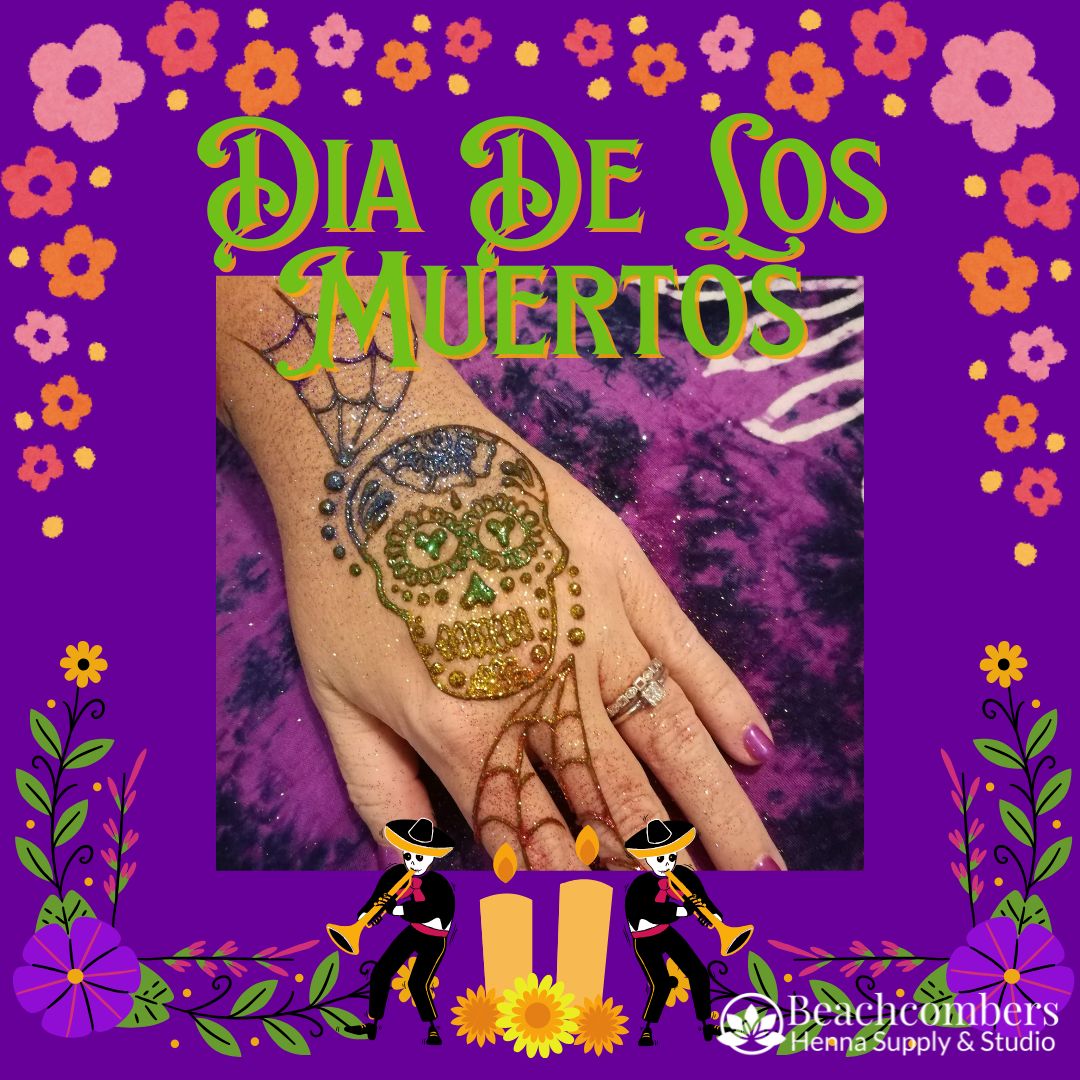 Sugar Skull Henna for Dia de Los Muertos – Beachcombers Henna Supply